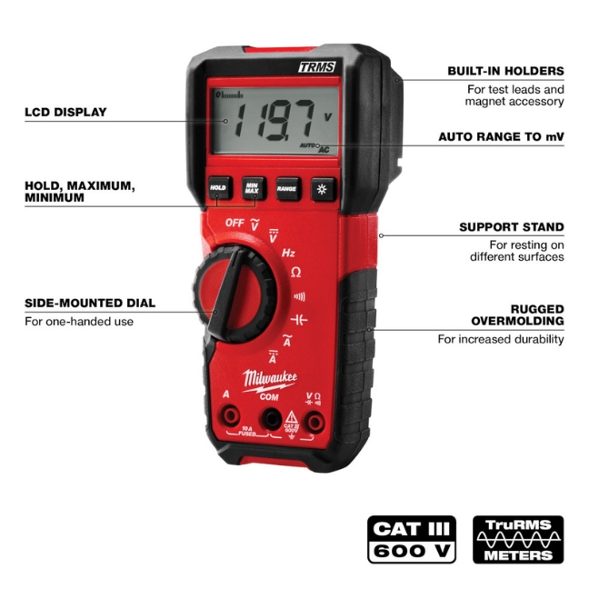 Milwaukee 2216-20 Digital Multimeter - BC Fasteners & Tools