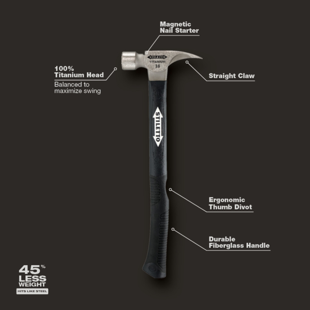 Stiletto TI16SC-F Titanium Smooth Face Framing Hammer