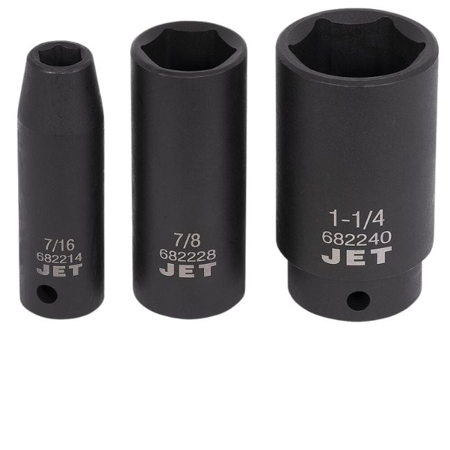 Jet 610329 1/2" Drive SAE 6-Point Deep Impact Socket Set 19-Piece