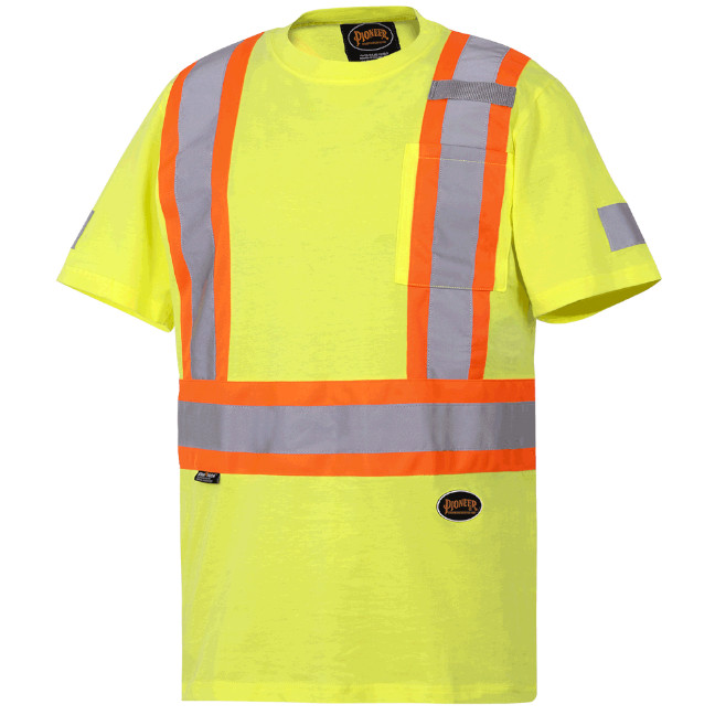 Pioneer Hi-Viz Cotton Short-Sleeve Safety T-Shirt - BC Fasteners ...