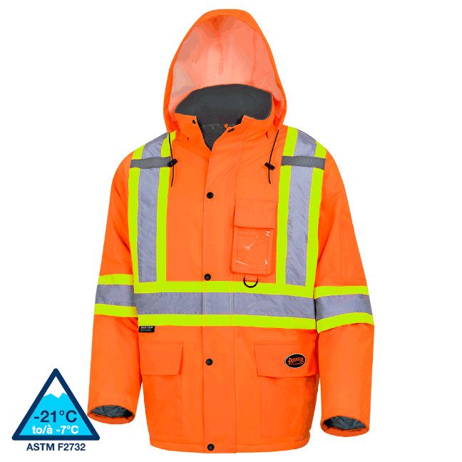 Pioneer Winter Quilted Waterproof Hi-Viz Safety Parka