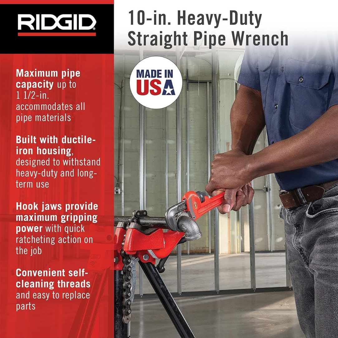 Ridgid 31010 / Model 10 10" Steel Pipe Wrench - BC Fasteners & Tools