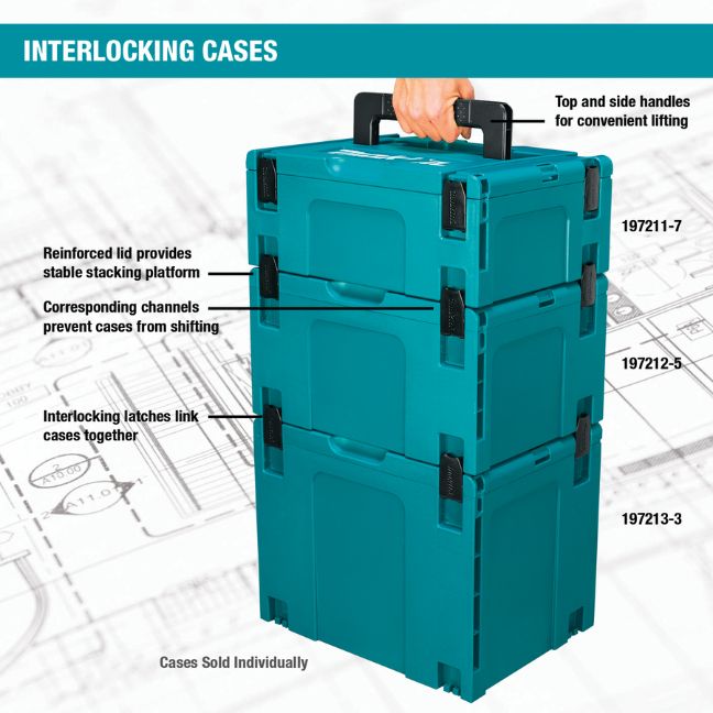 Makita 197211-7 Medium Interlocking Tool Case - BC Fasteners & Tools