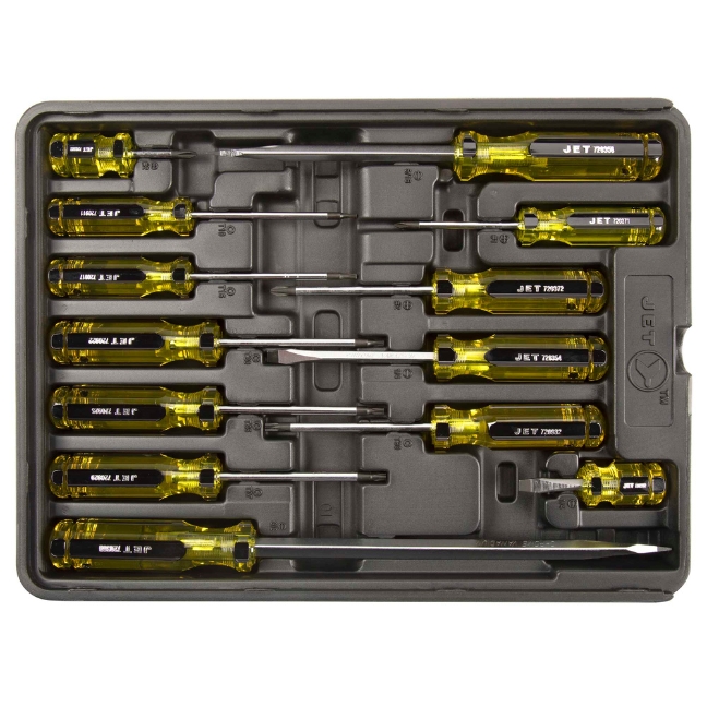 Jet 720574 JHMSS-13 Jumbo Handle Mechanic’s Screwdriver Set 13-Piece