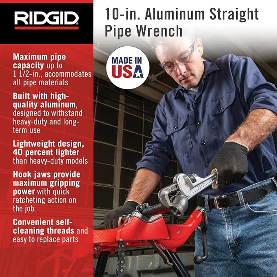 Ridgid 31090 / Model 810 10" Aluminum Pipe Wrench - BC Fasteners
