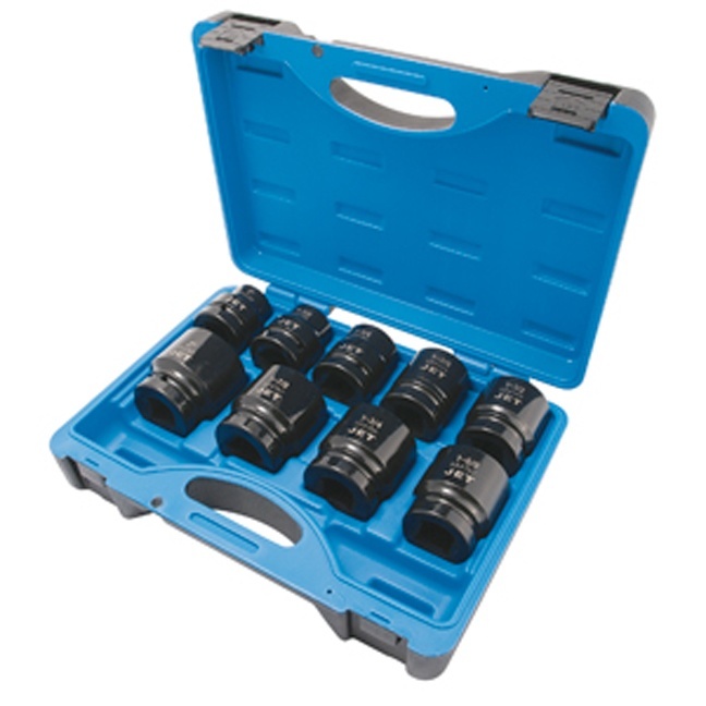 Jet 610501 PS901 9-Piece 1" Drive SAE Impact Socket Set - 6 Point