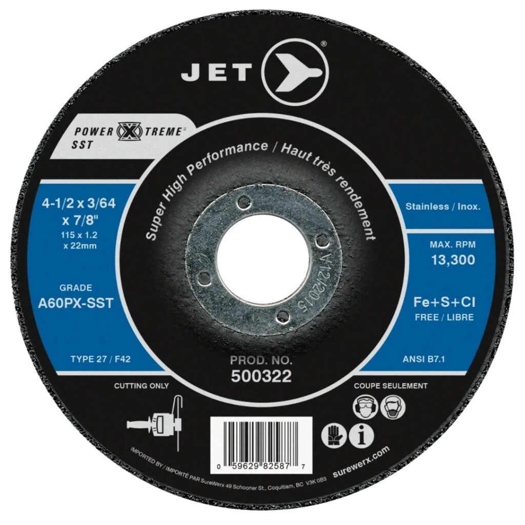 Jet 500322 A60PX-SST T27 POWER-XTREME™ SST Cut-Off Wheel for Stainless ...