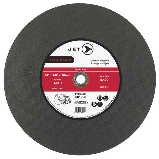 Jet 501228 14" x 1/8" x 20mm A24R T1 POWER ABRASIVE Cut-Off Wheel for Steel