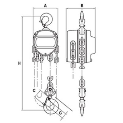Jet 101002 1/2 Ton 10' Lift VCH Chain Hoist - Standard Duty