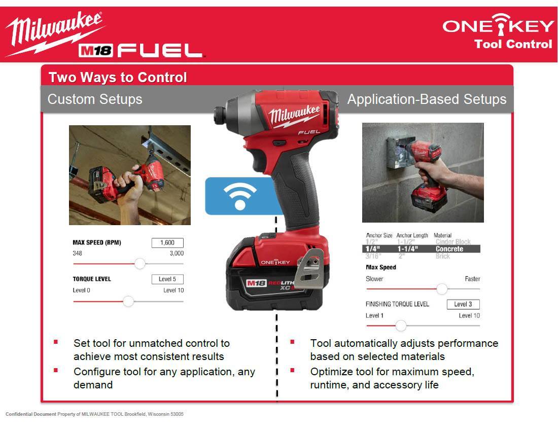 Milwaukee ONE-KEY M18 FUEL 1/4" Hex Impact Driver - BC Fasteners & Tools
