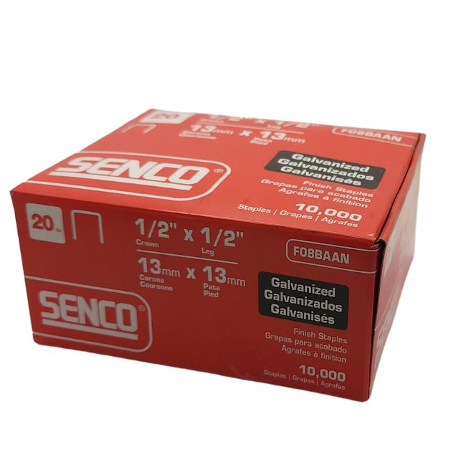 Senco F-Style Staples 20 Gauge 1/2″ Crown – Electro Galvanized - BC Fasteners & Tools