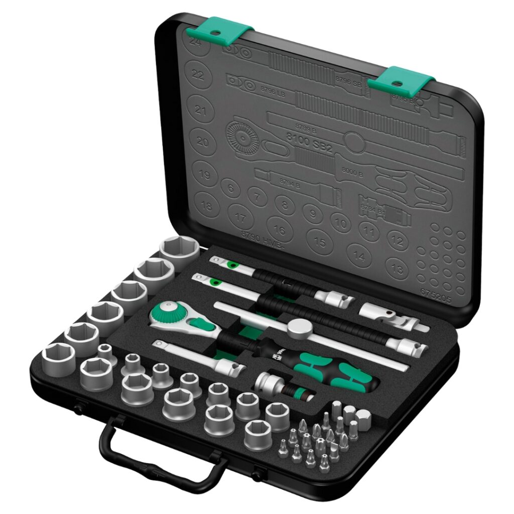 Wera 003594 8100 SB 2 Zyklop Speed Ratchet Set 3/8" Drive Metric 43-Piece