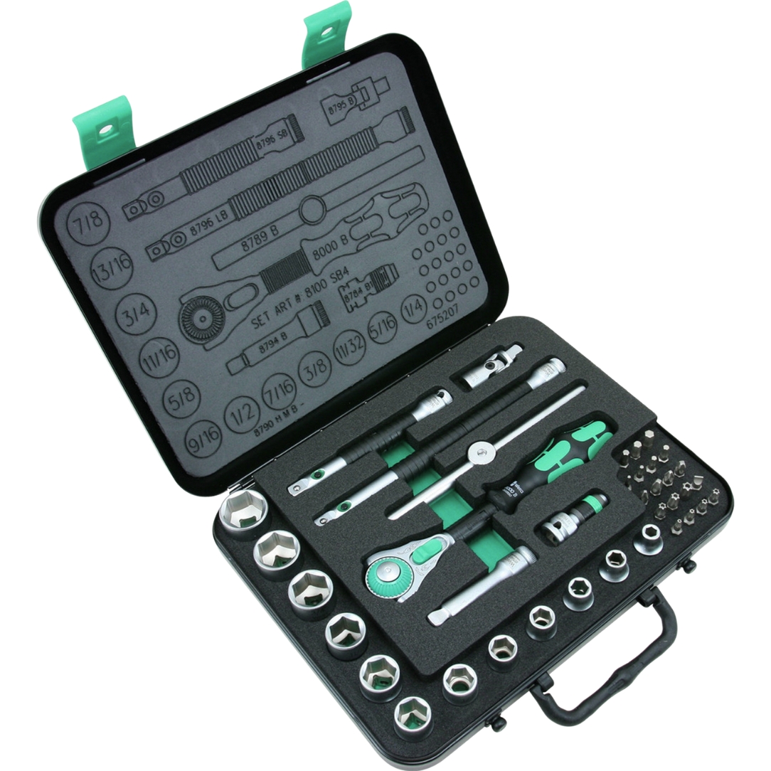 Wera 003596 8100 SB 4 Zyklop Speed Ratchet Set 3/8" Drive Imperial 38-Piece
