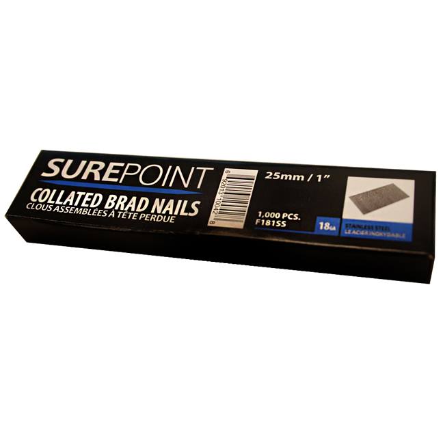 SurePoint Stainless Steel Collated Brad Nails