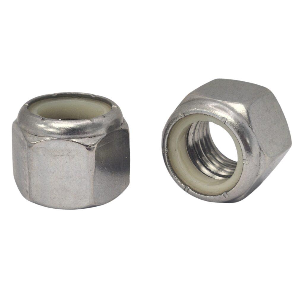 Metric Nylon Lock Nuts 304 Stainless Steel - (NF) Fine Thread