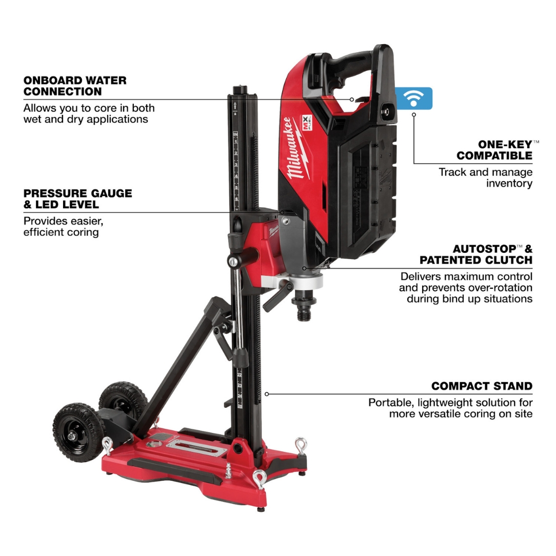 Milwaukee MXF301-2CXS MX FUEL™ Handheld Core Drill Kit with Stand