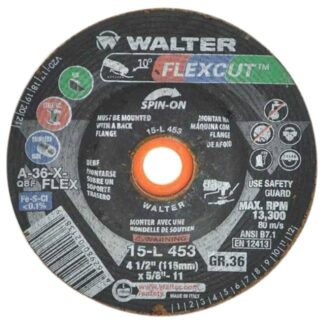 Walter 15L453 FLEXCUT™ Grinding Wheel 36G 4-1/2" Type 29S for SS