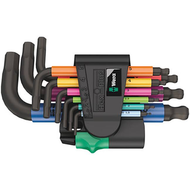 Wera 133164 950 9 Hex Plus Multicolour 2 L Key Set Metric