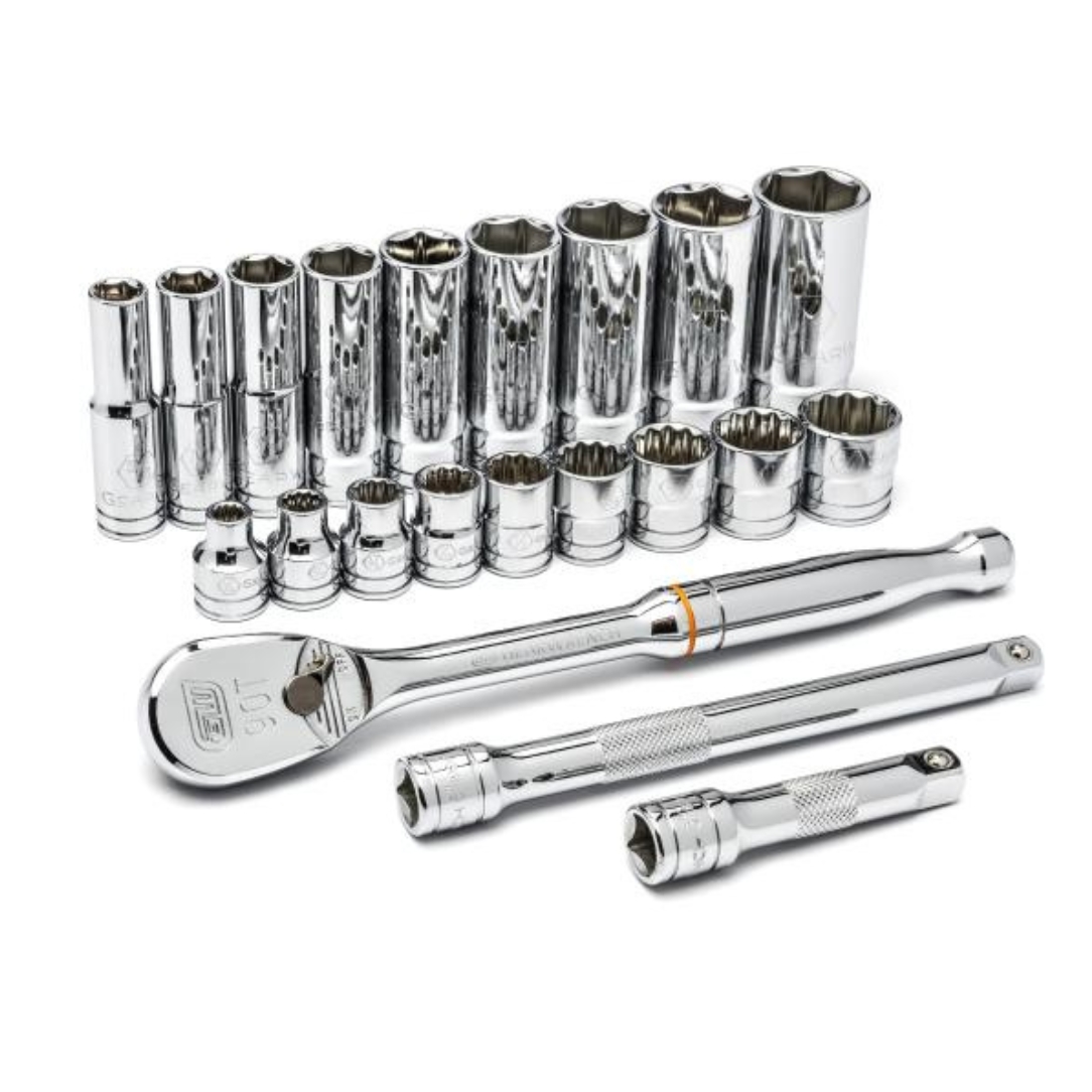 GearWrench 80557 3/8" Drive 6 and 12 Point Standard and Deep SAE ...