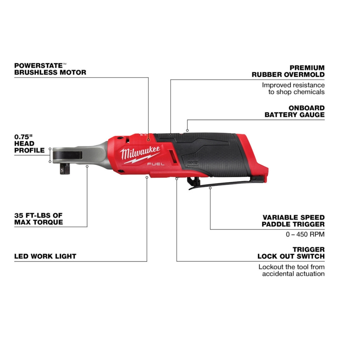 Milwaukee 2567-20 M12 FUEL 3/8" High Speed Ratchet - tool only