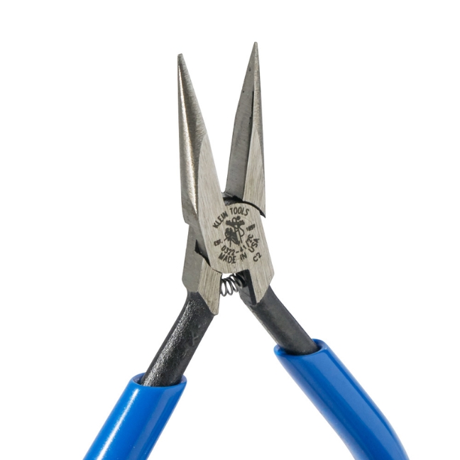 Klein D322-41/2C 4" Spring Loaded Slim Needle Nose Pliers with Polished ...