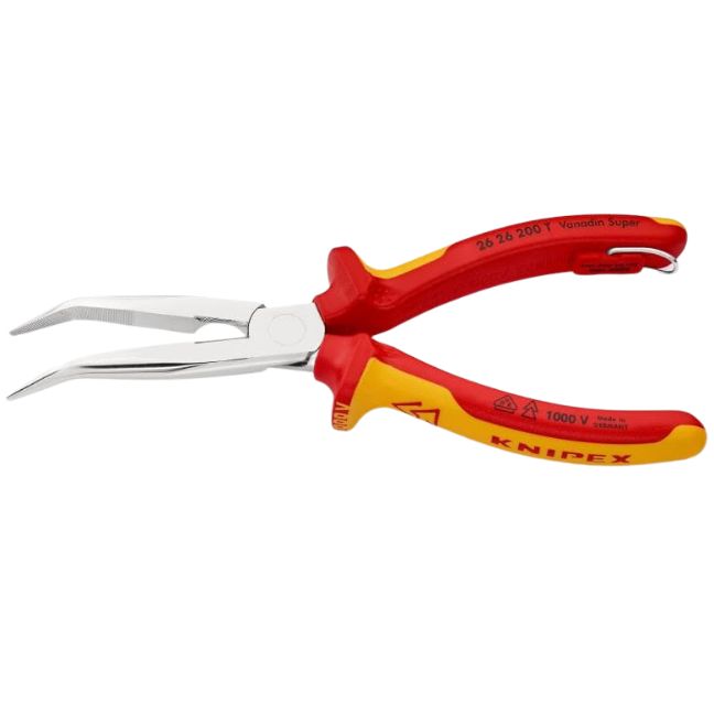 Knipex 2626200T 8" (200mm) 40º Angled Long Nose Pliers with Cutter and ...