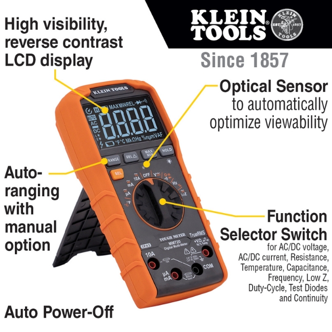 Klein MM720 1000V Low Impedance TRMS Auto-Ranging Digital Multimeter ...
