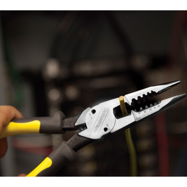 Klein J206-8C 8-1/2" All-Purpose Spring Loaded Needle Nose Pliers - BC ...