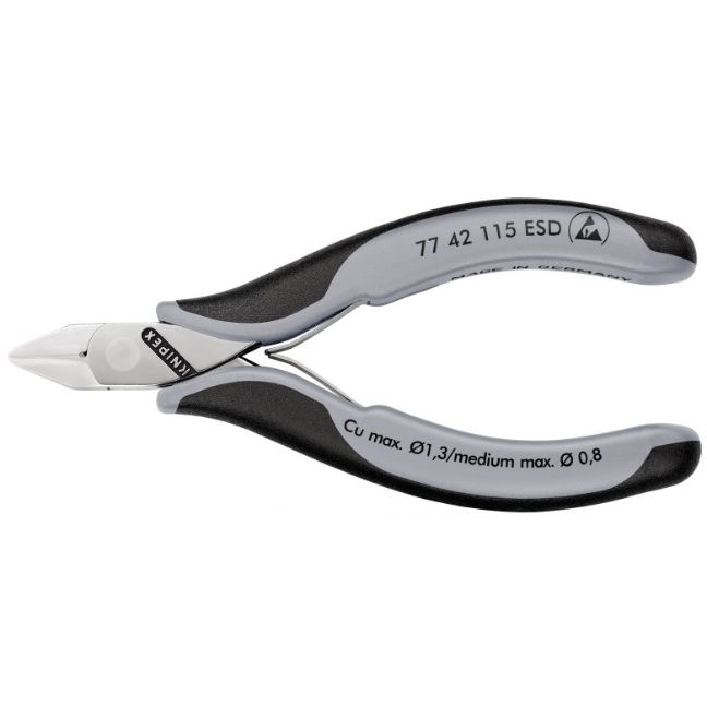 Knipex 7742115ESD 4-1/2" (115mm) ESD Electronics Diagonal Cutters ...