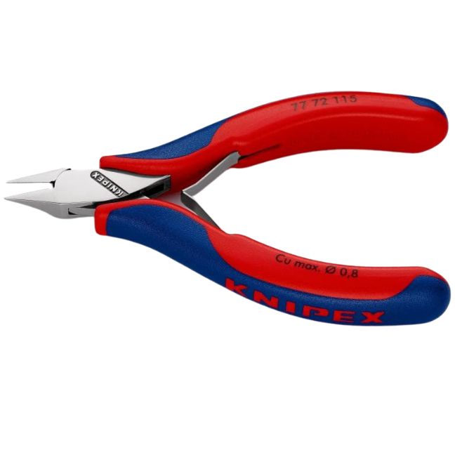 Knipex 7772115 4-1/2" (115mm) Electronics Diagonal Cutters with Pointed ...