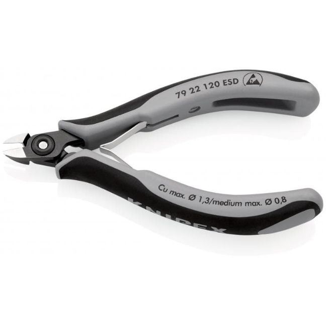 Knipex 7922120ESD 4-3/4" (120mm) Precision Electronics Diagonal Cutters ...