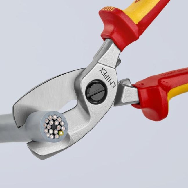 Knipex 9516200 8" (200mm) Cable Shears with Twin Cutting Edge - 1000V ...