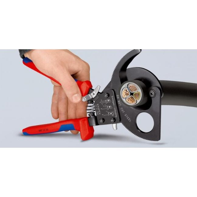 Knipex 9531280 11" (280mm) Ratcheting Cable Cutter with Multi-component ...