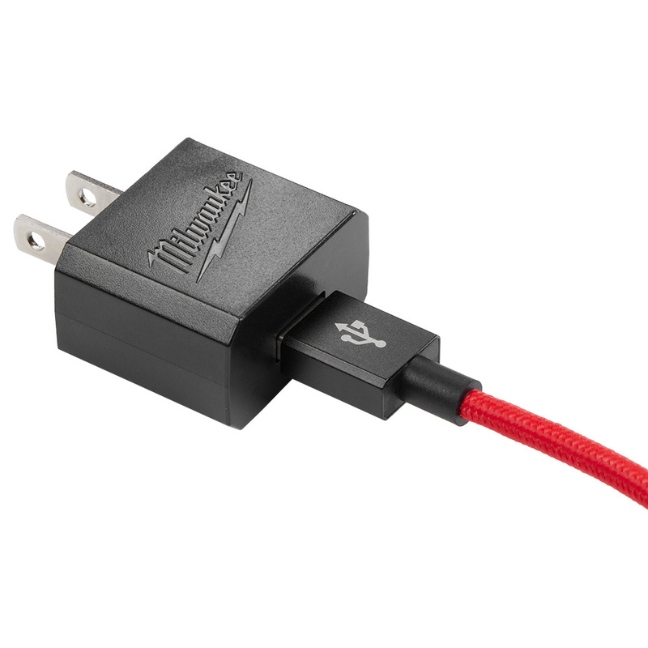 Milwaukee 48-59-1209 3ft USB-C and 2.1A Wall Charger with Micro USB ...