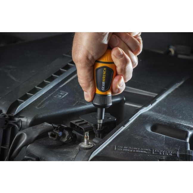 GearWrench 80061R 6-in-1 Stubby Ratcheting Multi-Bit Driver 7-Piece ...