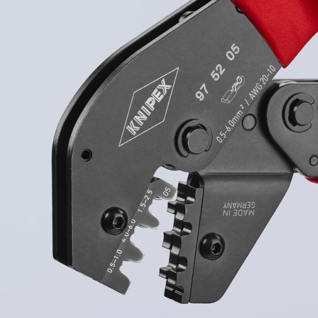 Knipex 975205 10" Crimping Pliers for Non-Insulated Open Plug-Type ...