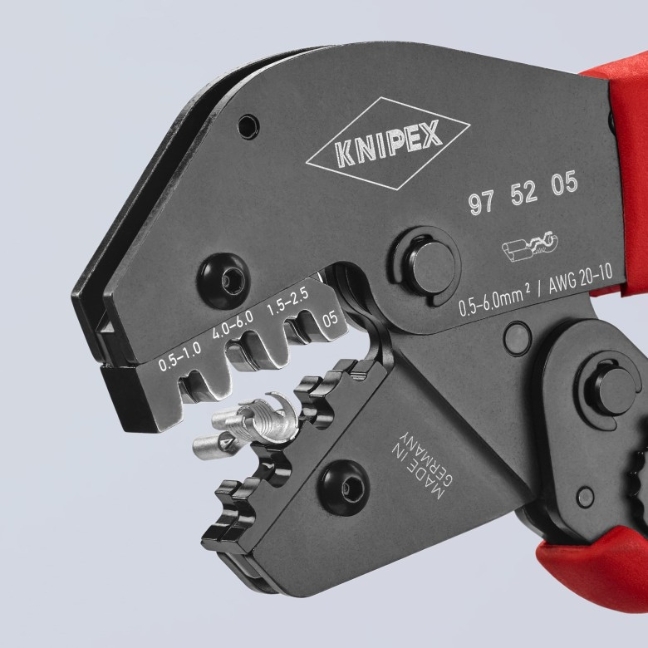 Knipex 975205 10" Crimping Pliers for Non-Insulated Open Plug-Type ...