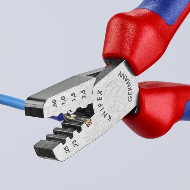 Knipex 9762145A 5-3/4" Crimping Pliers for Wire Ferrules with Multi ...