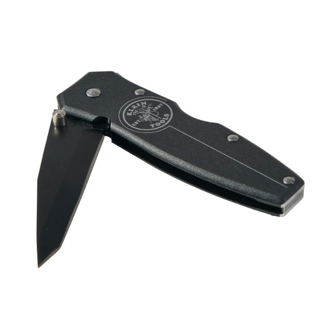 Klein 44052-BLK Lockback Knife with Black 2-1/2" Tanto Blade and Black ...