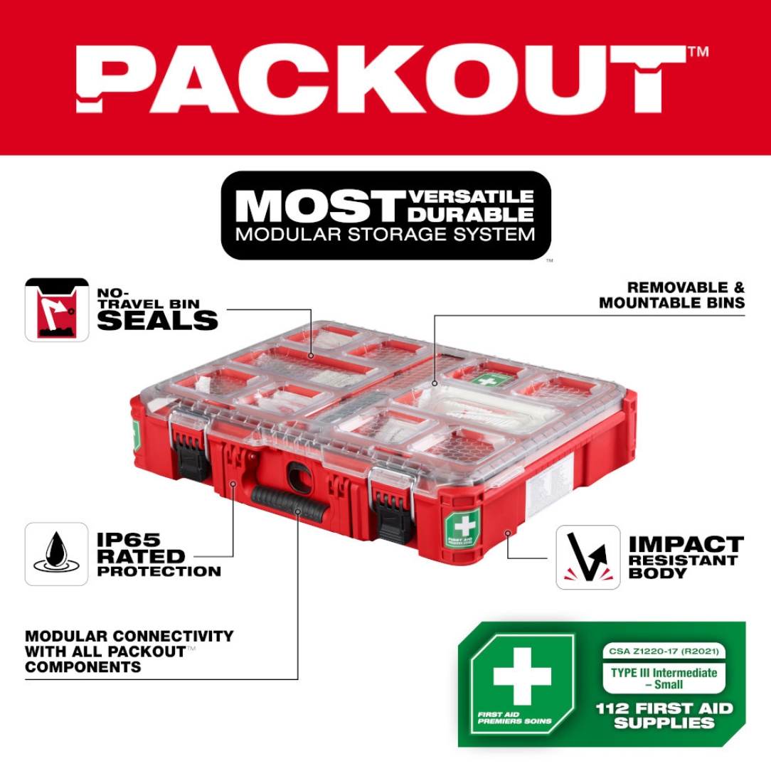 Milwaukee 48-73-8430N PACKOUT First Aid Kit Type 3 - BC Fasteners & Tools