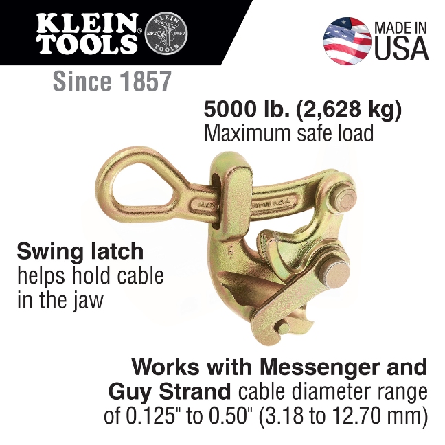 Klein 1604-20L 0.5" HAVEN'S Cable Grip with Swing Latch - BC Fasteners ...