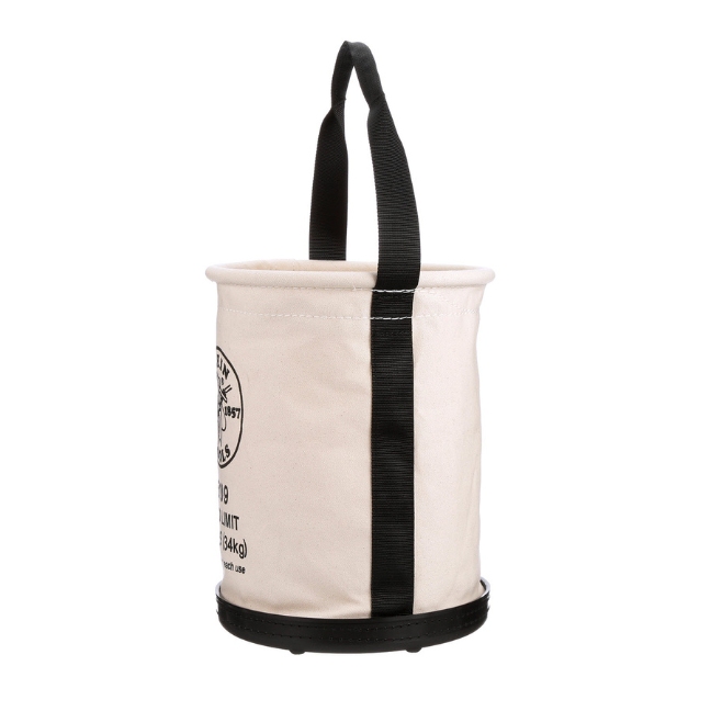 Klein 5109 12" Wide-Opening, Straight-Wall, Molded Bottom Canvas Bucket ...