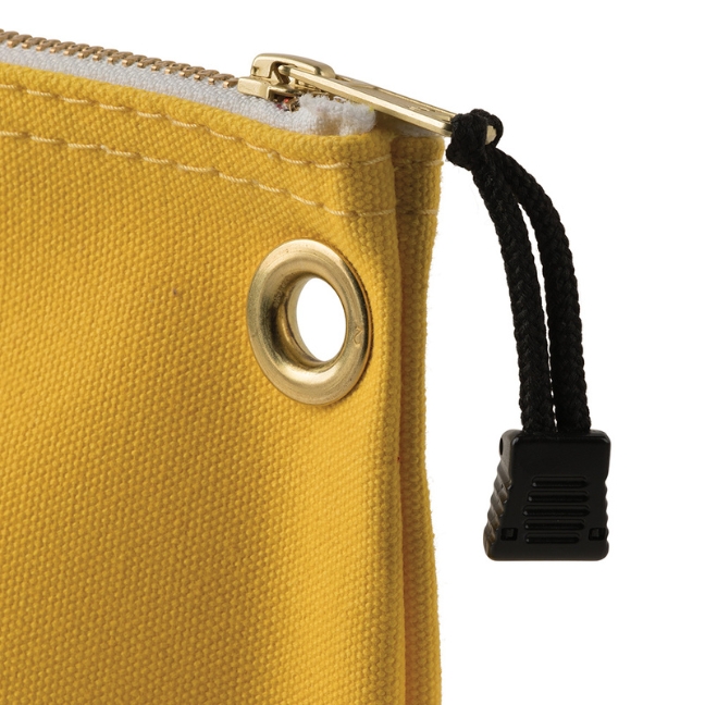 Klein 5539YEL 10" x 8" x 3-1/2" Yellow Canvas Tool Pouch with Zipper ...