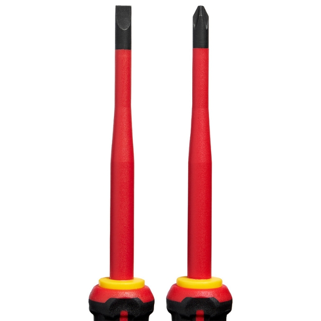 Milwaukee 48-22-2207 1000V Insulated Slim Tip Screwdriver Set 2-Piece ...