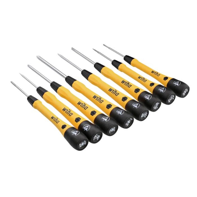 Wiha 27396 PICOFINISH ESD Safe Precision Screwdriver Set with Pouch 8 ...