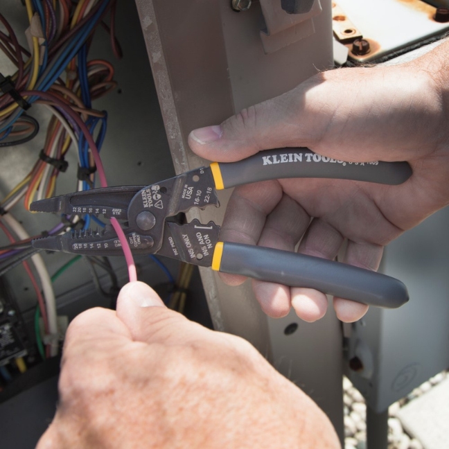 Klein 1009 KLEIN-KURVE Long-Nose Wire Stripper / Wire Cutter / Crimping ...