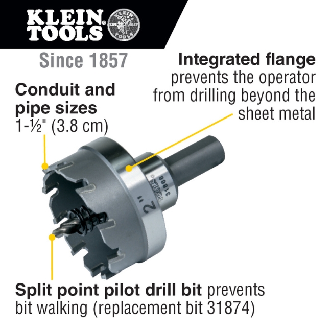 Klein 31868 2" Carbide Hole Cutter - BC Fasteners & Tools