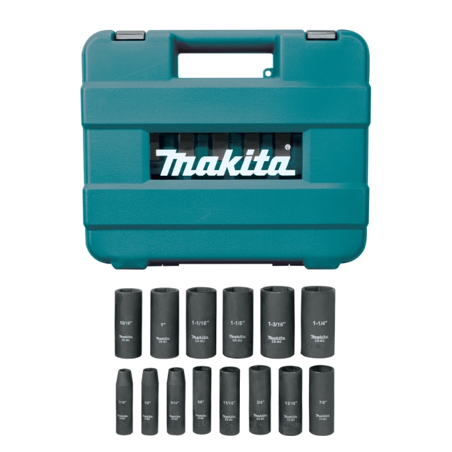 Makita A-96372 1/2" Drive Deep Well SAE Impact Socket Set 14-Piece - BC ...