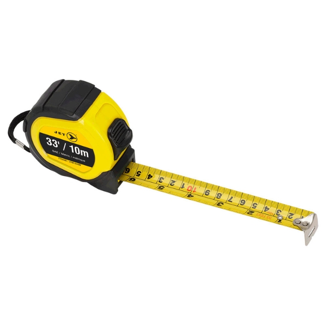 Jet 775930 JTM-33SM 33ft/10m SAE/Metric Tape Measure with Magnetic Hook ...