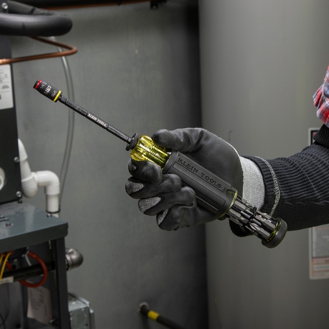 Klein 32304 14-in-1 HVAC Adjustable-Length Impact Screwdriver with Flip ...